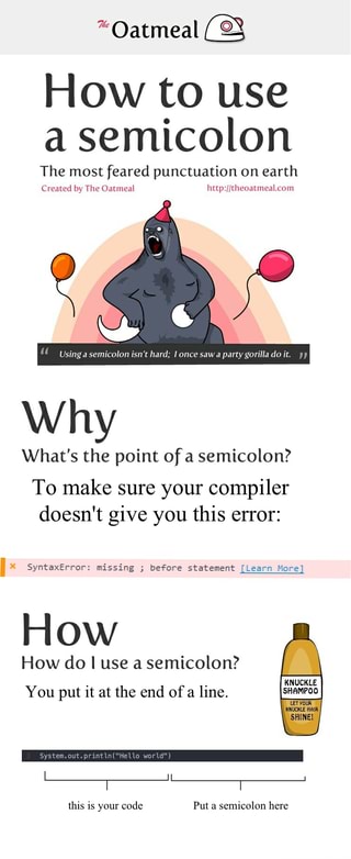 Semicolon Memes Best Collection Of Funny Semicolon Pictures On Ifunny