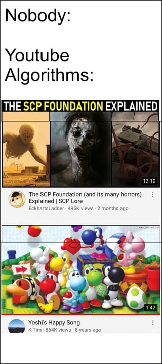 Nobody: Youtube Algorithms: THE SCP F0_U_NDATION EXPLAINED 7 The SCP ...