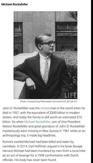 Michael Rockefeller Photo: HurayforZay/Wikimedia Commons/CC-BY-SA-4.0 ...