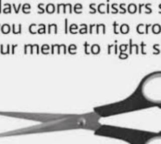 Have some scissors so you can learn to crop your meme to right size One ...