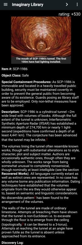 Imaginary Library ting: +530 Item 5: SCP-1986 Object Class: Safe ...