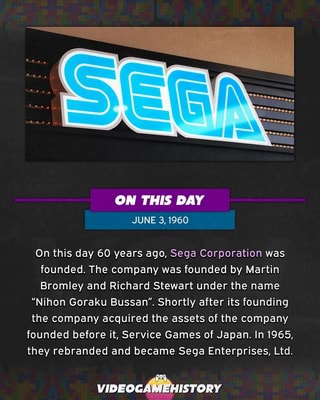 On this day 60 years ago, Sega Corporation was founded. The company was ...