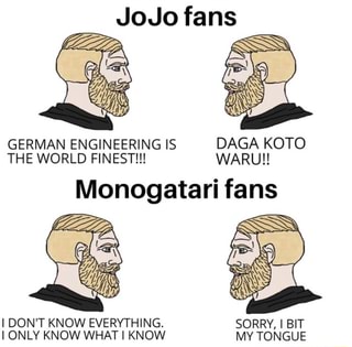 JoJo fans GERMAN ENGINEERING IS DAGA KOTO THE WORLD FINEST!!! WARU ...