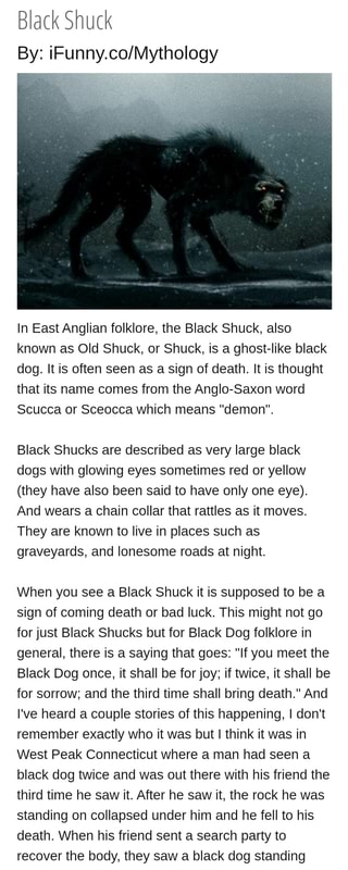 Black Shuck By: iFunny.co/Mythology In East Anglian folklore, the Black ...