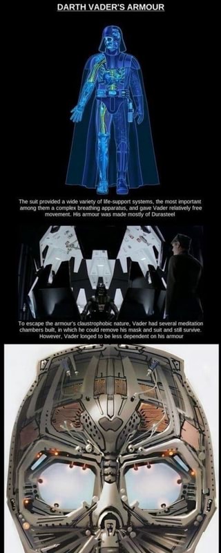 DARTH VADER'S ARMOUR The suit provided a wide variety of life-support ...