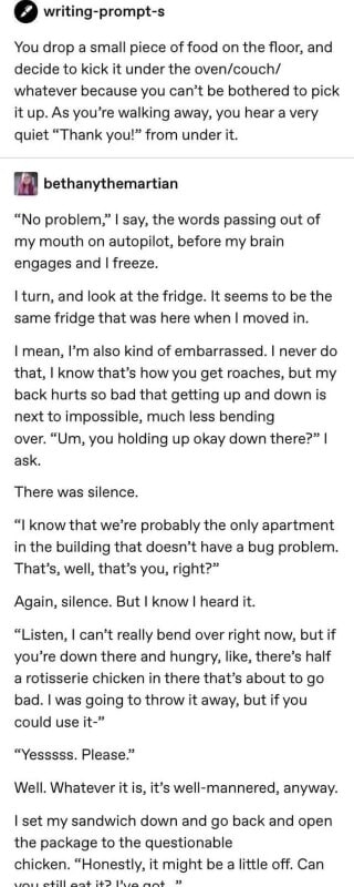 Writing-prompt-s You drop a small piece of food on the floor, and ...
