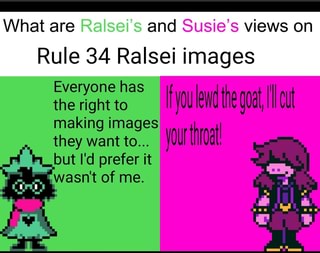 What are and Susie’s views on Rule 34 Ralsei images - iFunny :)
