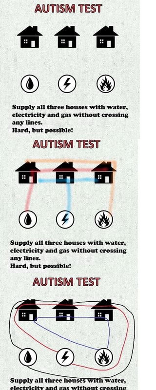 AUTISM TEST Supply all three houses with water, electricity and gas ...