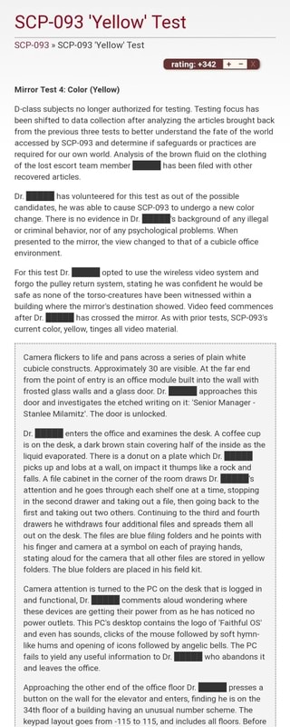 SCP-093 'Yellow' Test SCP-093 'Yellow' Test rating: +342 Mirror Test 4 ...