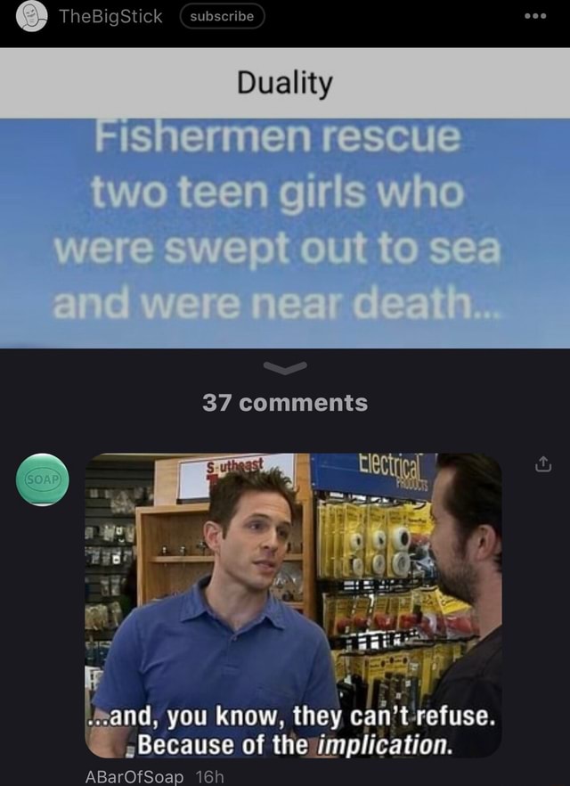 TheBigStick (subscribe i ay 37 comments I feand, you know, they can't ...