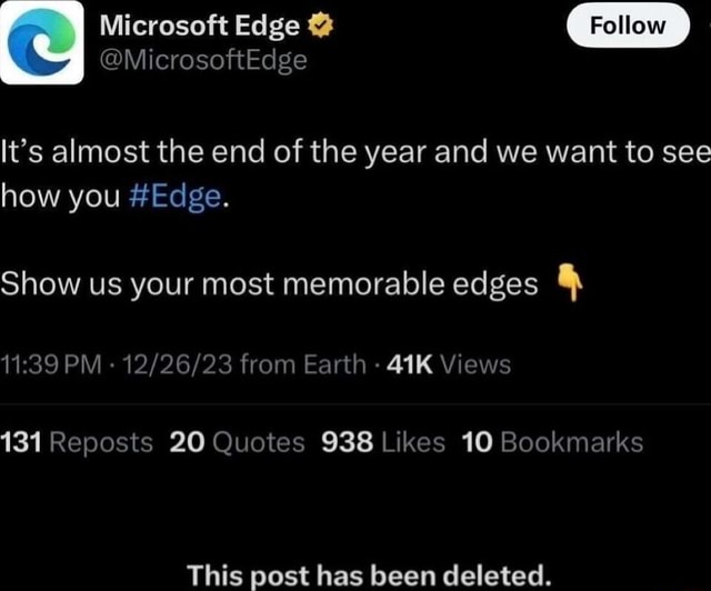 Microsoft Edge Follow & @MicrosoftEdge It's almost the end of the year ...