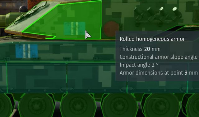 Rolled homogeneous armor Thickness 20 mm Constructional armor slope ...