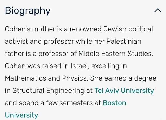 Biography Cohen's mother is a renowned Jewish political activist and ...