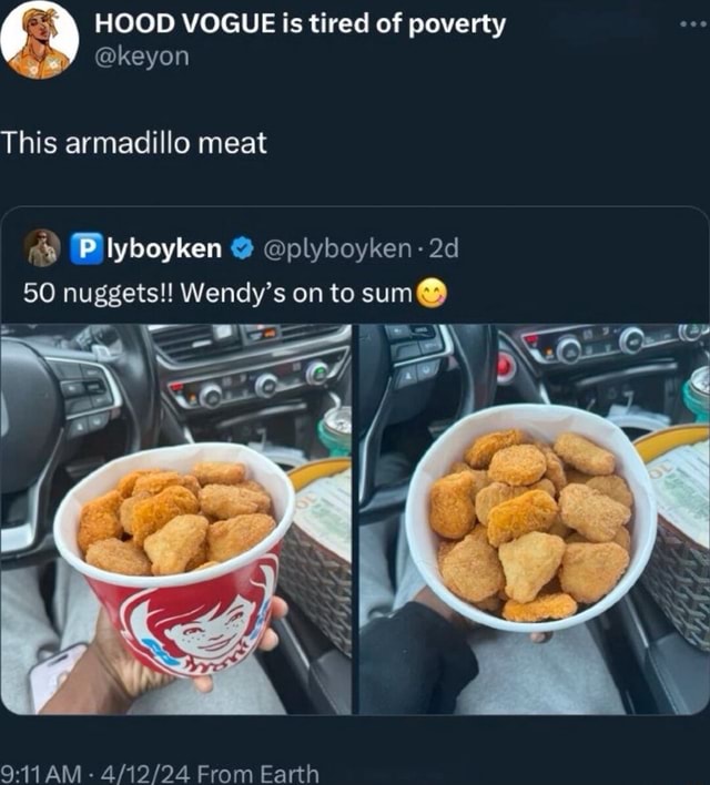 \ HOOD VOGUE is tired of poverty @keyon This armadillo meat ...