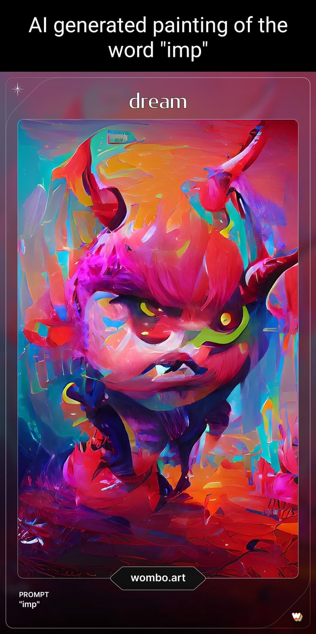 Al generated painting of the word "imp" dream wombo.art PROMPT "imp ...