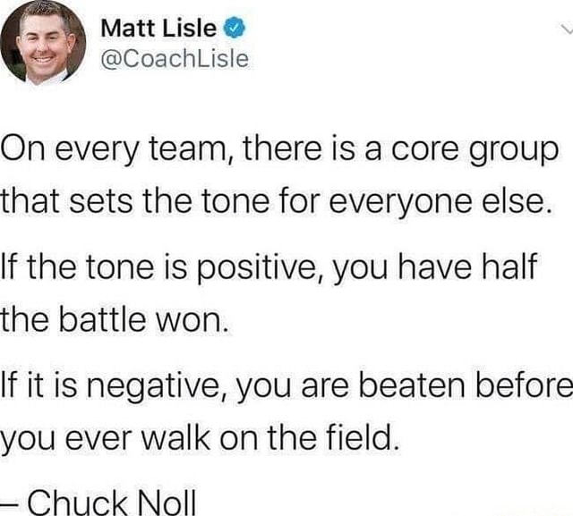 & Matt Lisle @ @CoachLisle On every team, there is a core group that ...