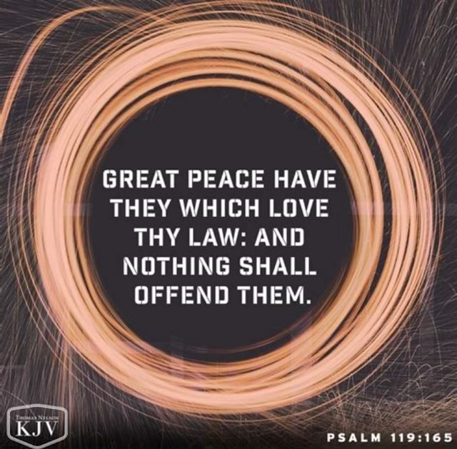 GREAT PEACE HAVE THEY WHICH LOVE THY LAW: AND NOTHING SHALL OFFEND THEM ...