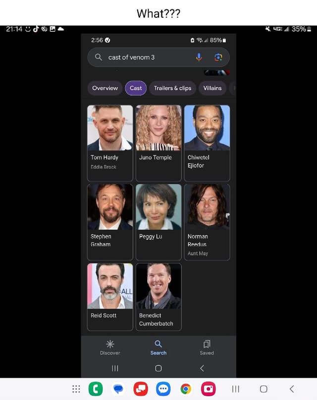 Il What??? cast of venom 3 @ Cast Tom Hardy Juno Temple Chiwetel Eddie ...