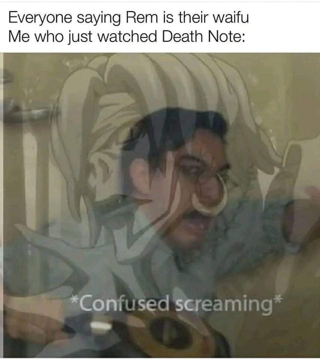 Everyone saying Rem is their waifu Me who just watched Death Note: - iFunny