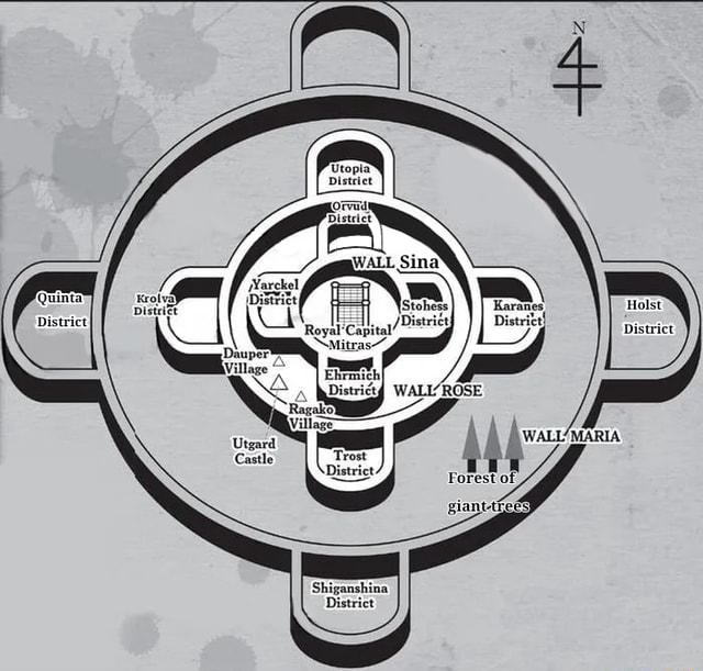 AoT walls map - 'Narckel (District Distrist Royal 'Capital Mitras ...