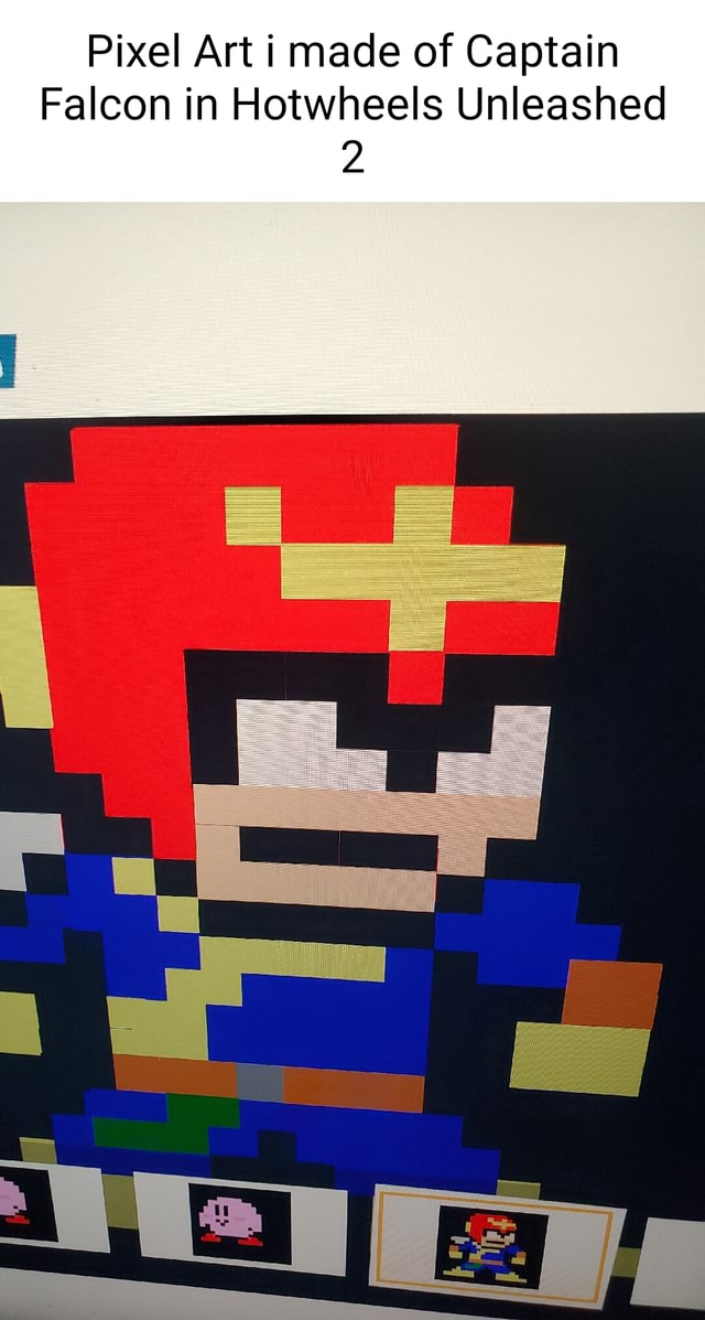 Pixel Art i made of Captain Falcon in Hotwheels Unleashed - iFunny