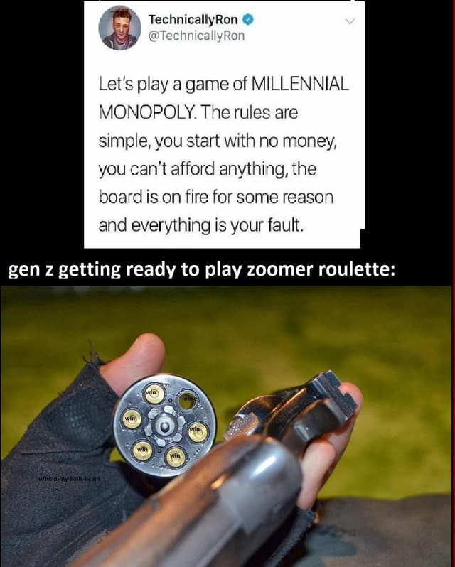 Let's play a game of MILLENNIAL MONOPOLY. The rules are simple, you ...