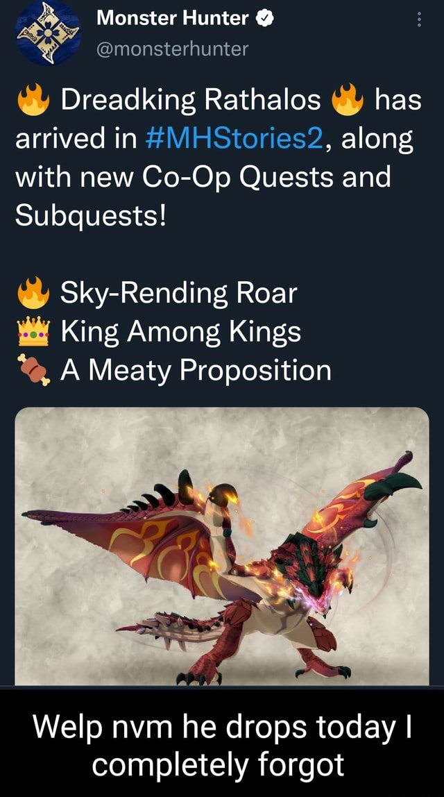 Monster Hunter @ Dreadking Rathalos has arrived in , along with new Co ...