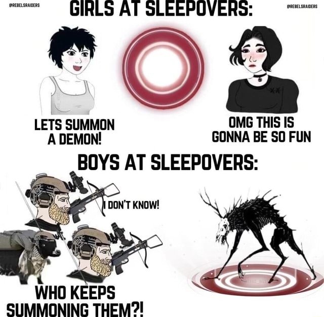 GIRLS AT SLEEPUVERS: www LETS SUMMON OMG THIS IS 'A DEMON! GONNA BE SO ...