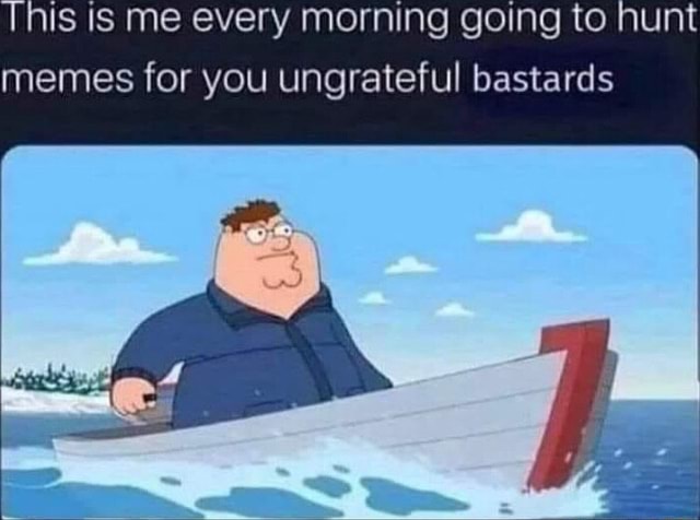 Is is me every morning going to hunt memes for you ungrateful bastards ...
