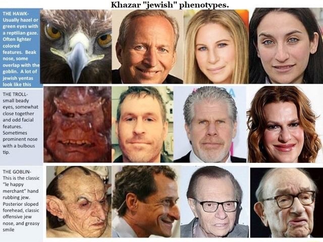 Khazar "jewish" phenotypes. THE HAWK- Usually hazel or green eyes with ...