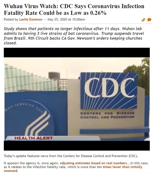 The latest numbers once again lower the CFR for COVID19 - Wuhan Virus ...