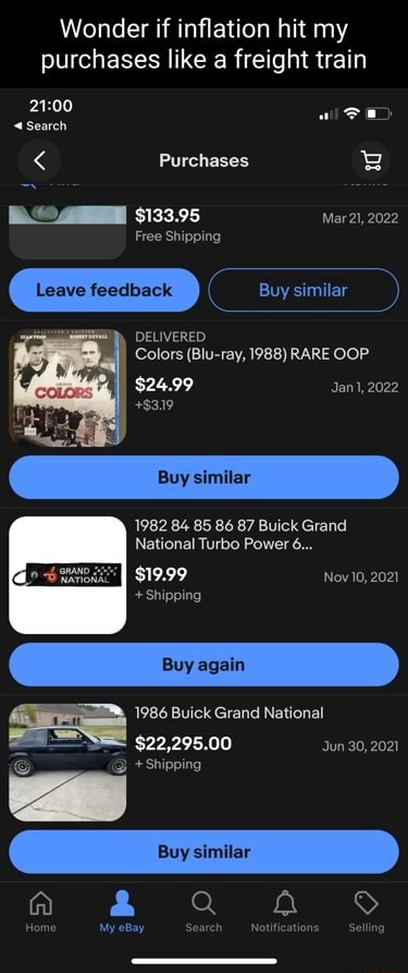Wonder if inflation hit my purchases like a freight train