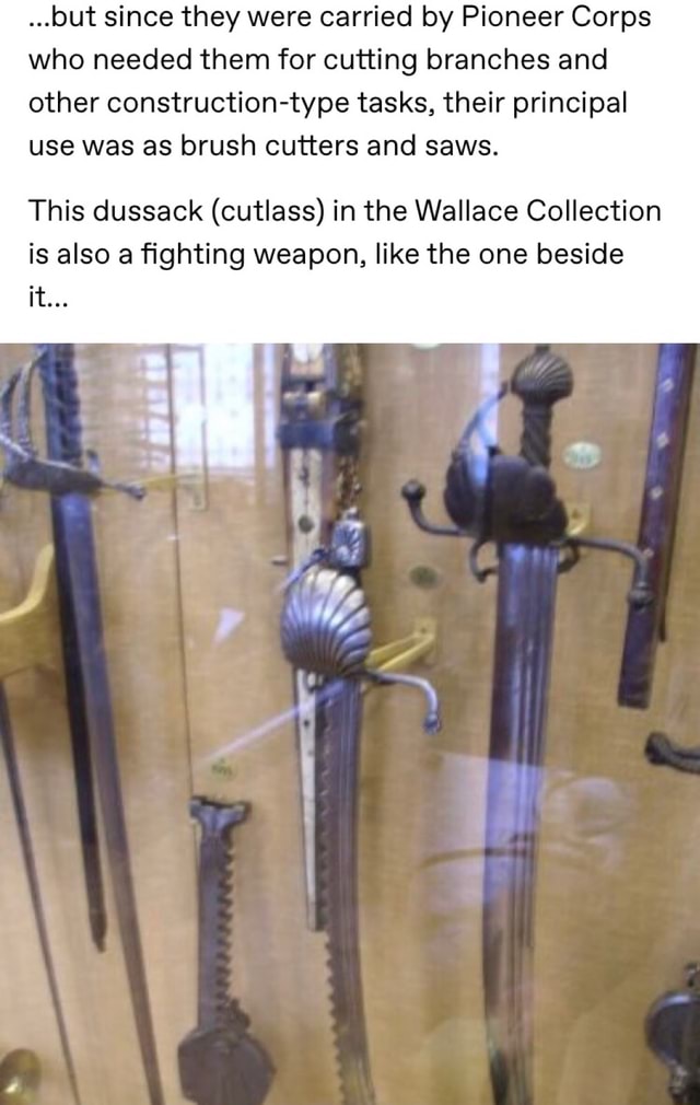 But since they were carried by Pioneer Corps who needed them for ...