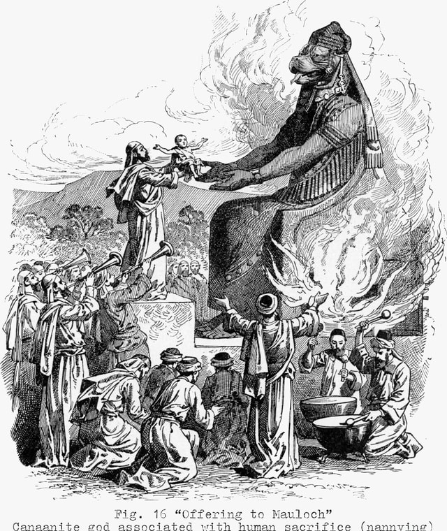 Pig. 16 "Offering to Mauloch" Canaanite god assnciated with human ...