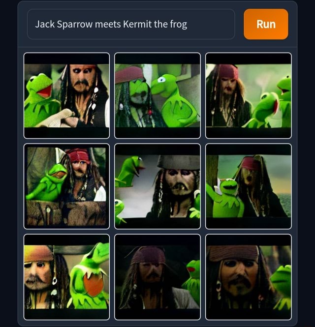 Jack Sparrow meets Kermit the frog Run Wa - iFunny