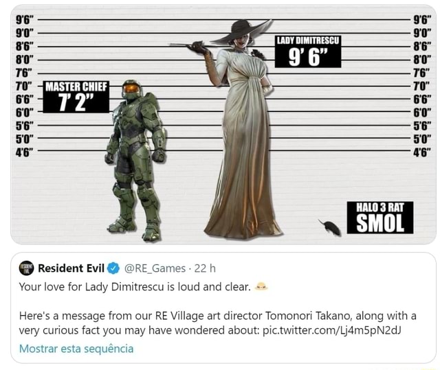 LADY DIMITRESCU HALO RAT SMOL MASTER CHIEF @ Resident Evil @ @RE_Games ...