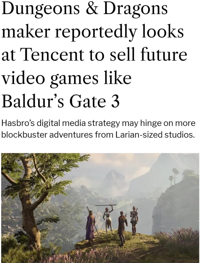 Dungeons & Dragons maker reportedly looks at Tencent to sell future ...