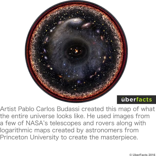 Uber Artist Pablo Carlos Budassi created this map of what the entire universe looks like. He ...