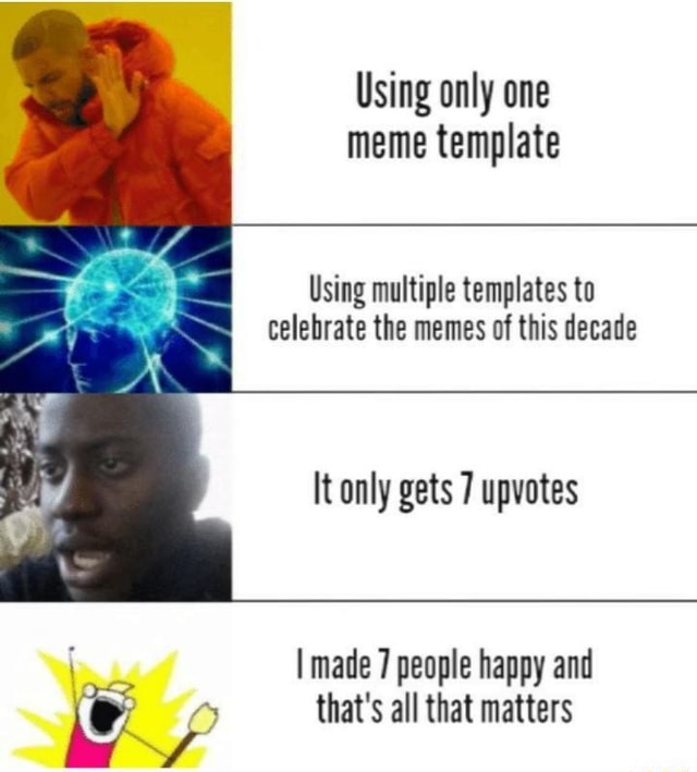 Using only one meme template Using multiple templates to celebrate the ...