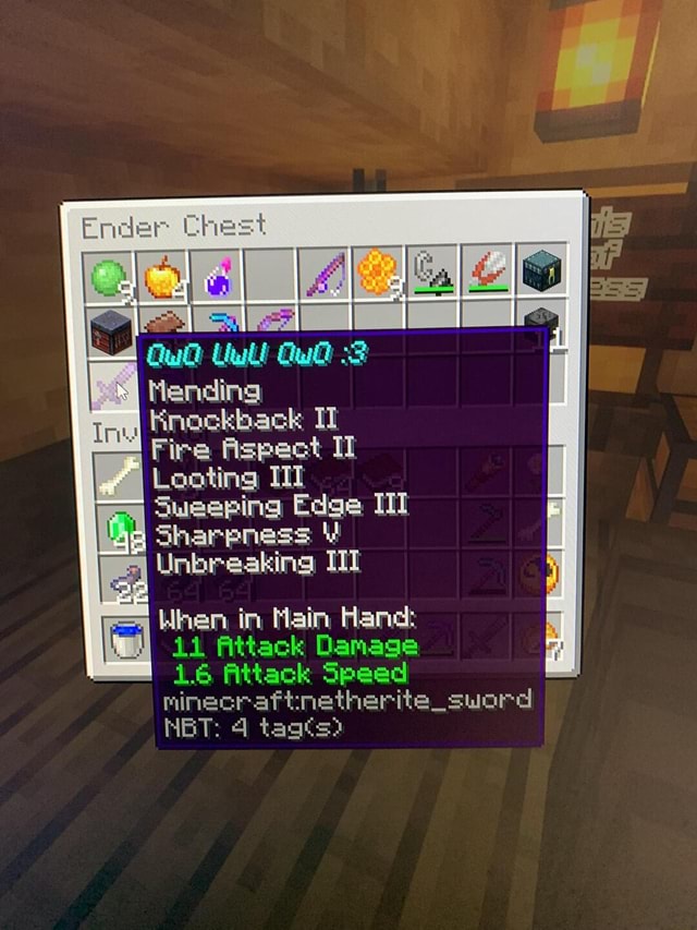 Ender Ct Mending Knockback IT Fire Aspect IT Looting ITI sueeping Edge ...