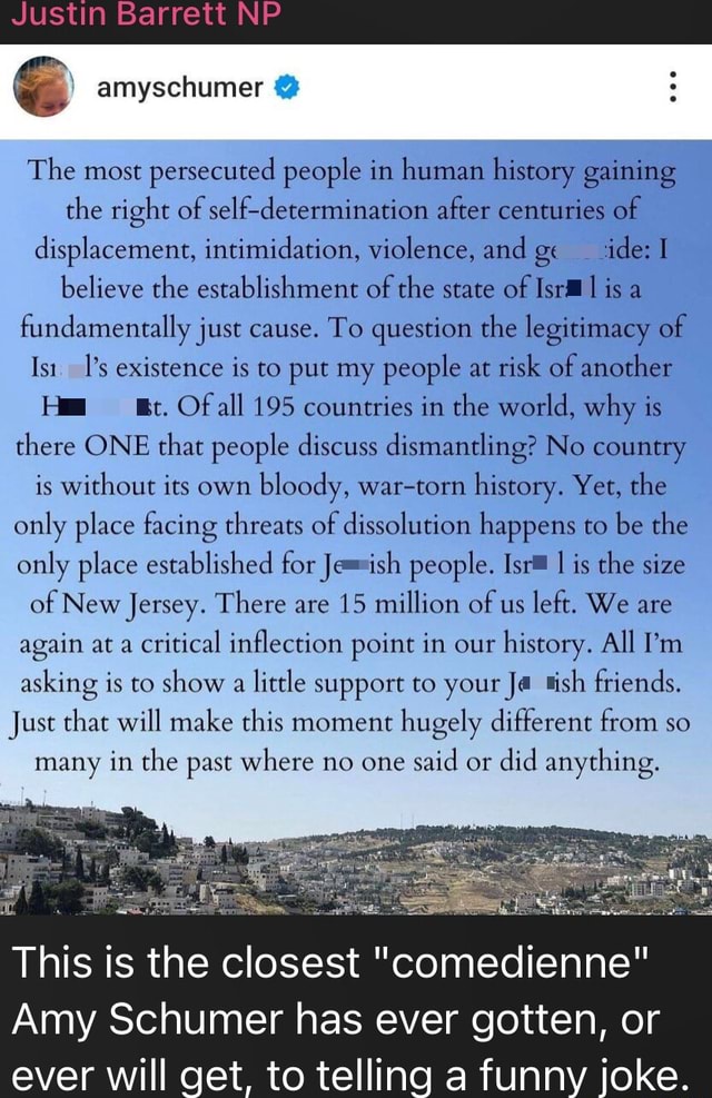 Justin Barrett NP amyschumer The most persecuted people in human ...