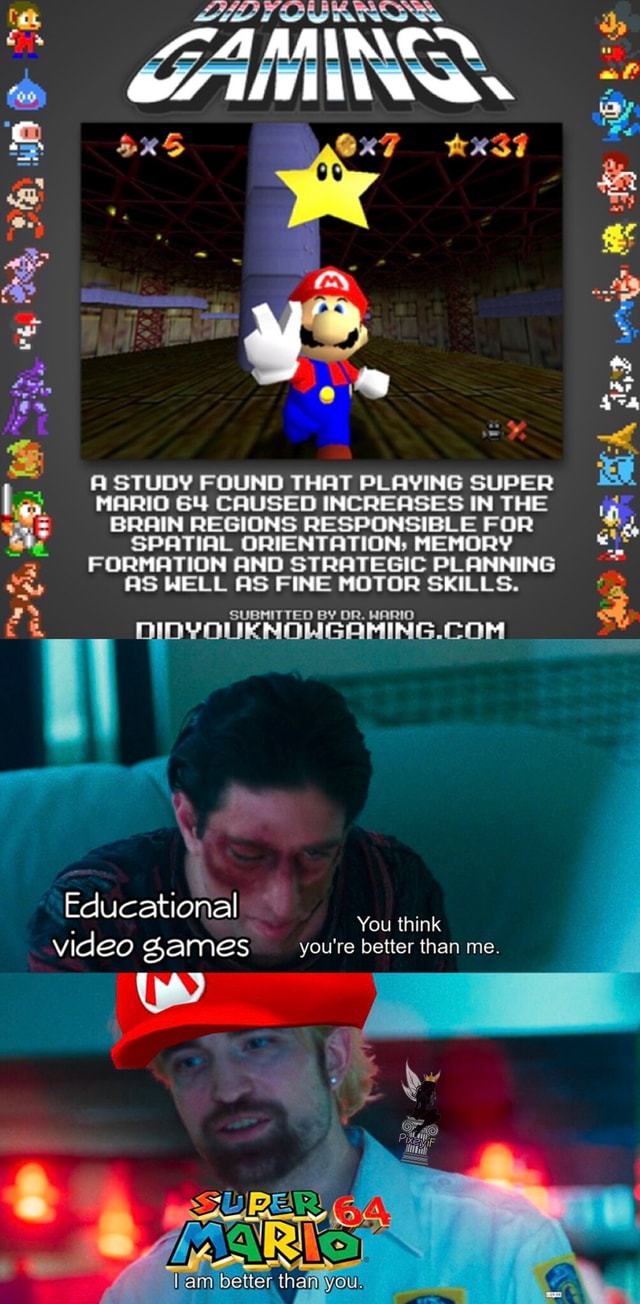 AA A STUDY FOUND THAT PLAYING SUPER MARIO CAUSED INCREASES IN THE BRAIN ...