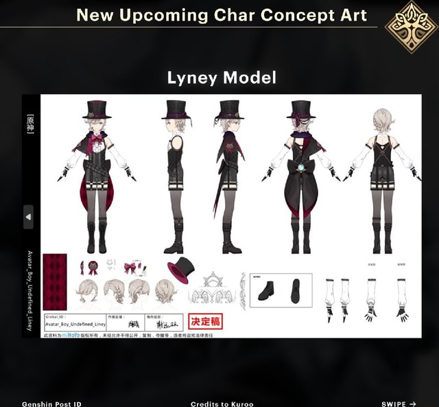 New Upcoming Char Concept Art Lyney Model pauyapun Genshin Post ID ...