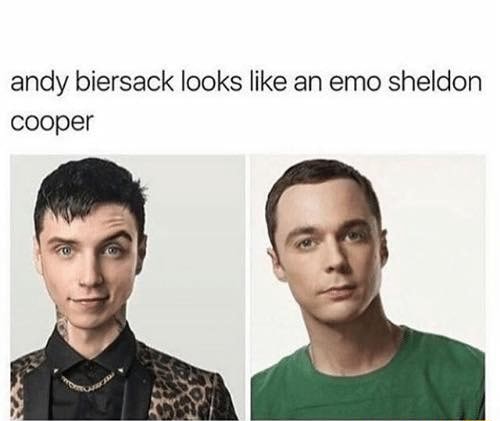 Andy biersack looks like an emo sheldon cooper - iFunny