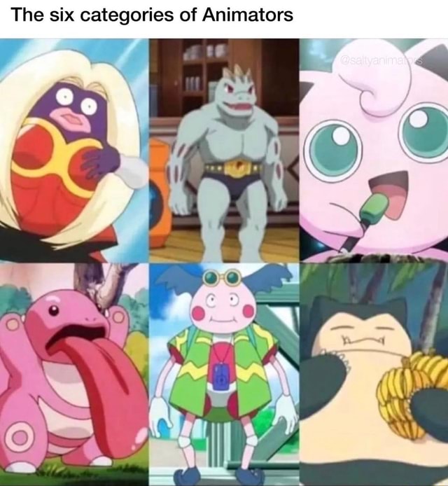 The six categories of Animators - iFunny
