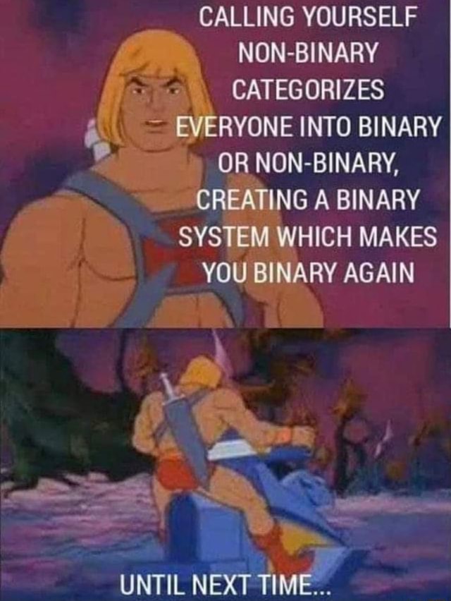 CALLING YOURSELF NON-BINARY CATEGORIZES ~ EVERYONE INTO BINARY OR NON ...