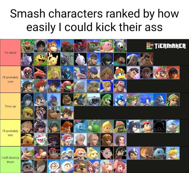 Smash characters ranked by how easily I could kick their ass I'm dead ...