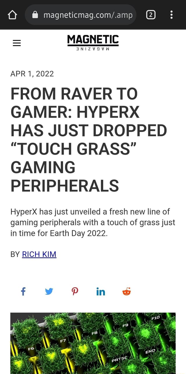 Go touch grass - = MAGNETIC ANIZVOVW APR 1, 2022 FROM RAVER TO GAMER ...