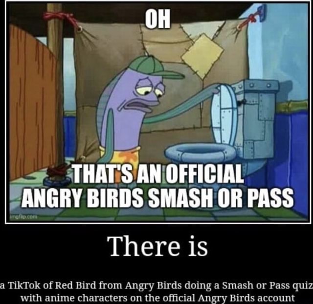 ANGRY BIRDS SMASH OR PASS There is a TikTok of Red Bird from Angry ...