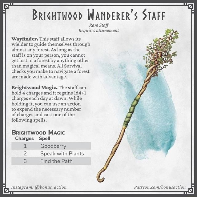 Rare Staff Requires attunement Wayfinder. This staff allows its wielder ...